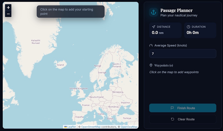 Free Sailing Passage Planner | Nautical Miles & Journey Time Calculator